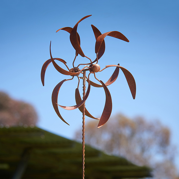 Wind Spinner Double Rust – 210cm Mild Steel Kinetic Garden Ornament ...
