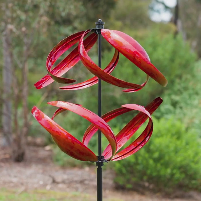 Wind Spinner East West Ruby Red – 205cm Mild Steel Kinetic Garden ...